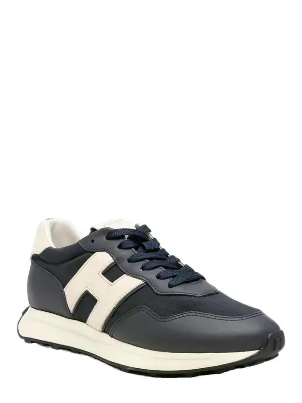 Hogan H601 Panelled Sneakers With Logo Patch - Blue
