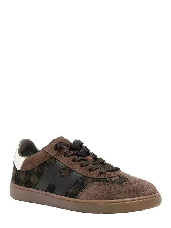 Hogan Houndstooth Suede Sneakers - Brown