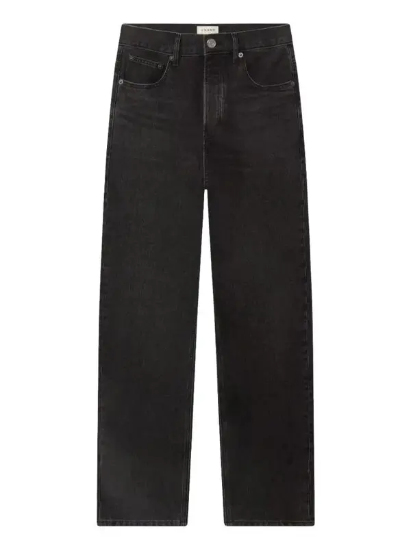FRAME Faded Straight-leg Jeans - Grey