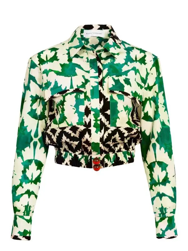 Silvia Tcherassi Floral Print Cropped Blouse - Neutrals