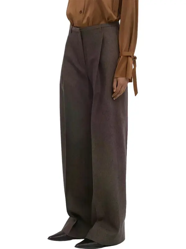 Christian Wijnants Pamira Tweed Pleated Trousers - Brown
