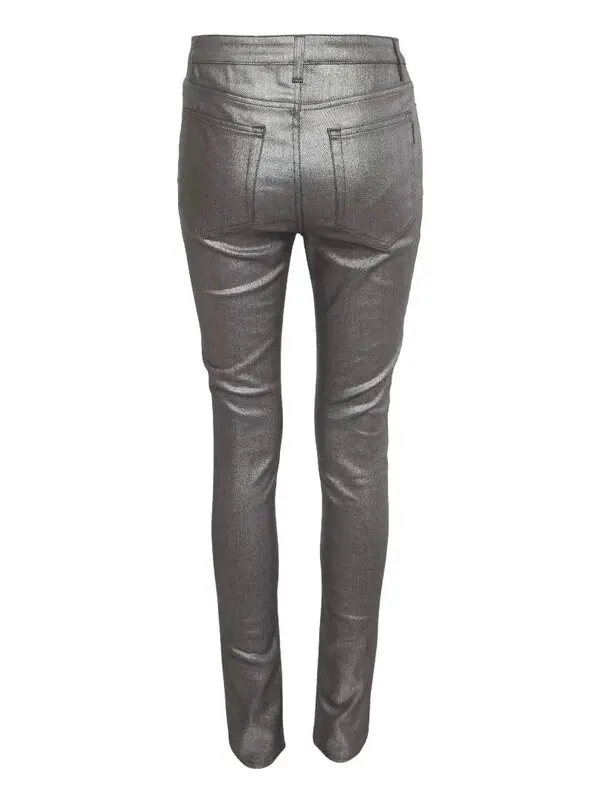 Saint Laurent Coated Skinny Jeans - Silver
