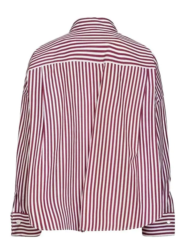 Max Mara Striped Cotton Shirt - Red