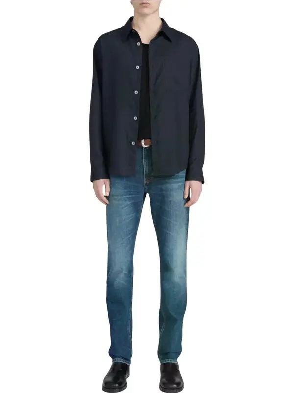 FRAME Modern Faded Straight-leg Jeans - Blue