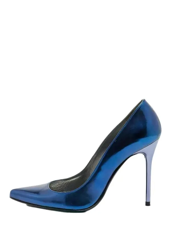 STUART WEITZMAN Patent Leather Pointed-toe Pumps - Blue