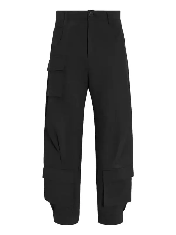 High All Multi-pocket Cargo Tapered Trousers - Black