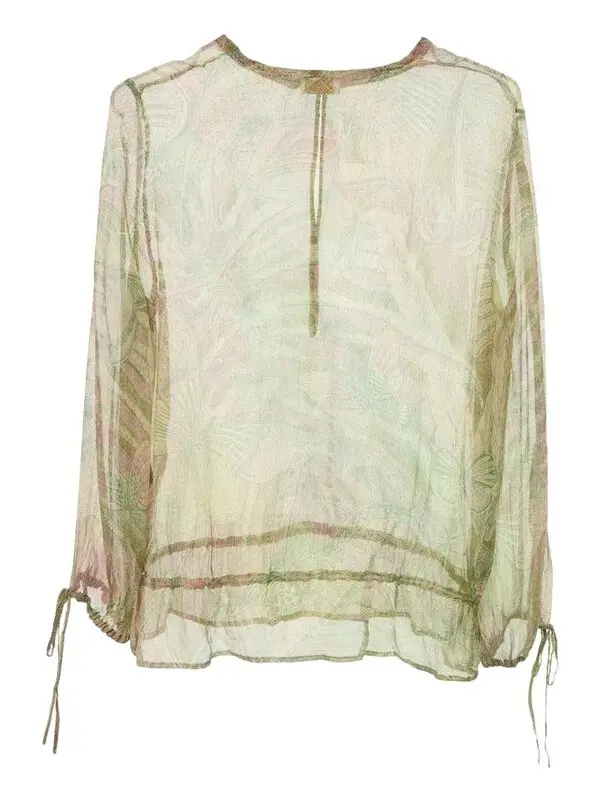 Valentino Garavani Butterfly Print Silk Blouse - Neutrals