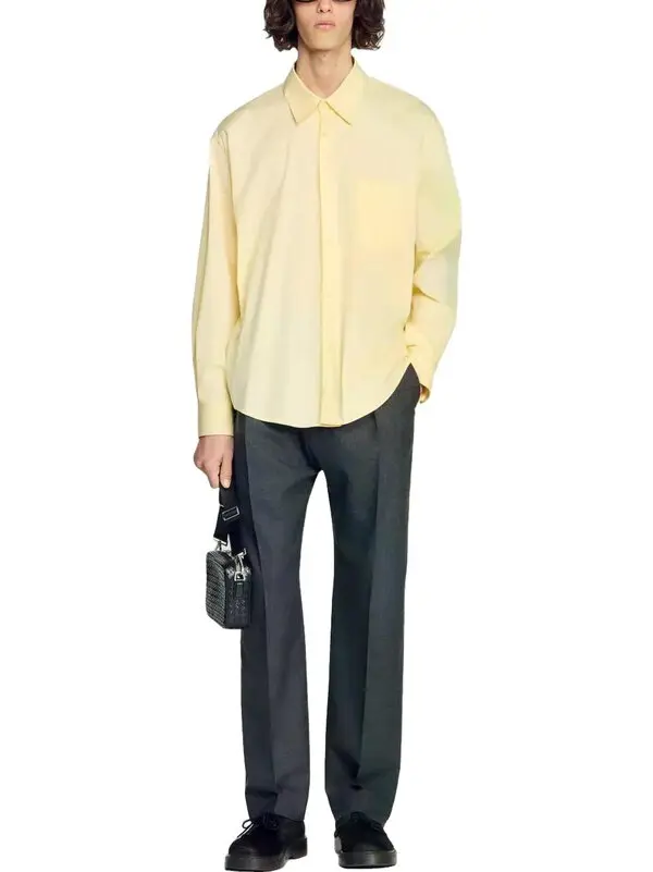 Sandro Oversized Cotton Shirt - Yellow