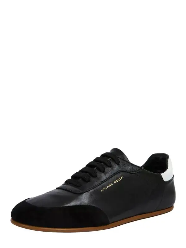 Liviana Conti Suede-panelled Leather Low-top Sneakers - Black