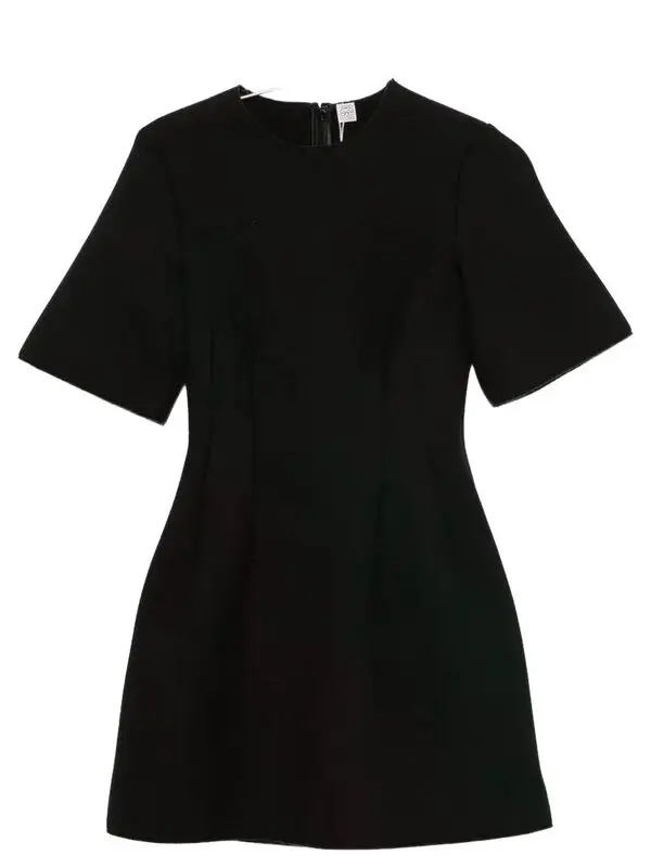 TOTEME Sculptural Short-sleeve Mini Dress - Black