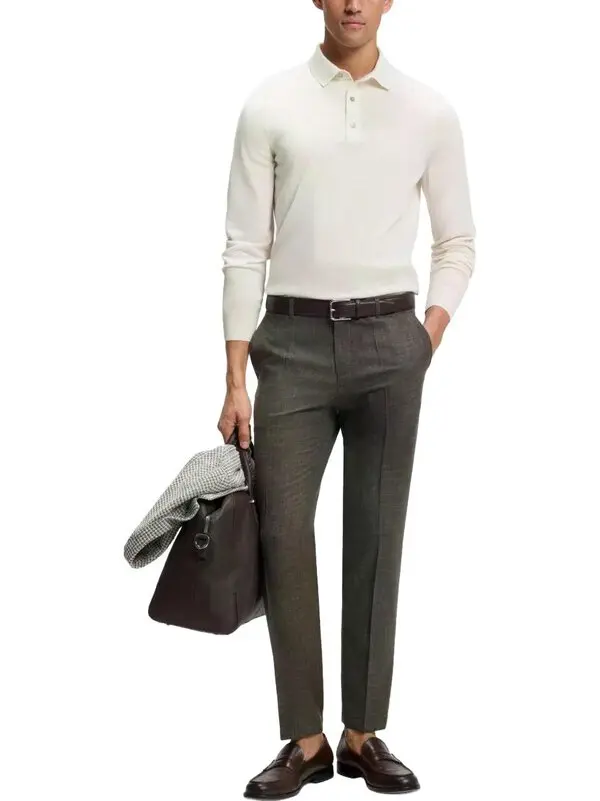 BOSS Long-sleeve Polo Shirt - Neutrals