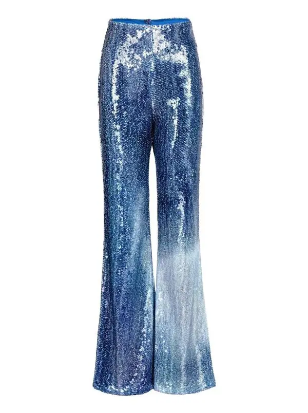Silvia Tcherassi Avellino Sequin-embellished Flared Trousers - Blue