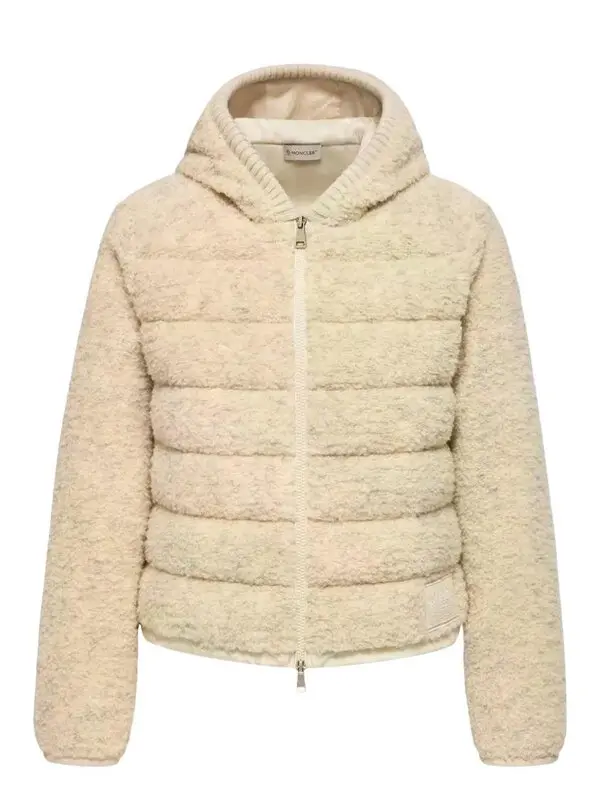 Moncler Padded Teddy Hooded Jacket - Neutrals