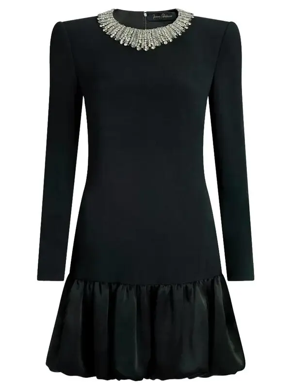Jenny Packham Countessa Crystal Embellished Puff Hem Dress - Black