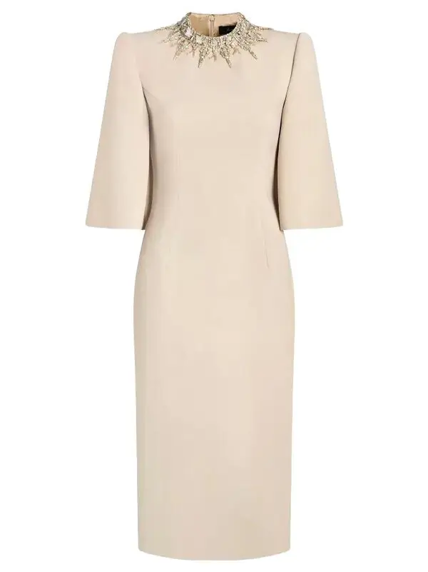 Jenny Packham Bibi Crystal-embellished Midi Dress - Neutrals