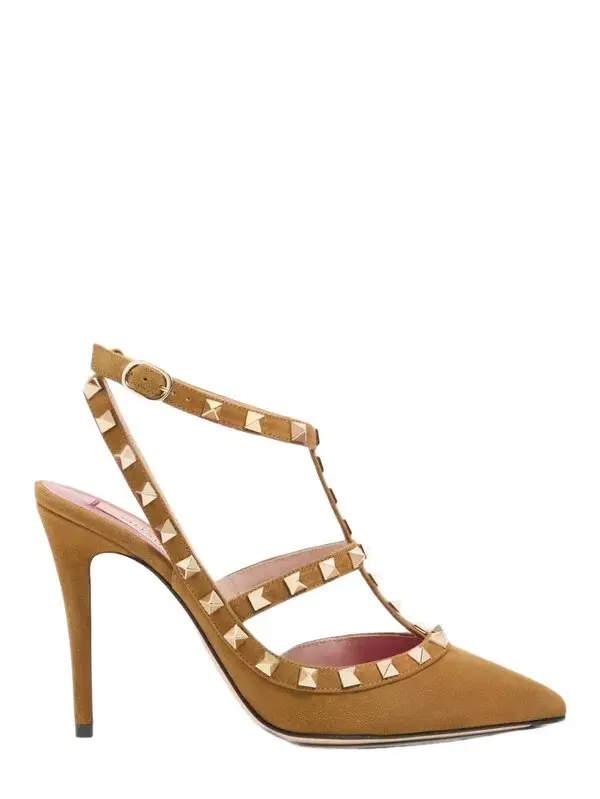 Valentino Garavani Rockstud Suede Pumps 100mm - Neutrals