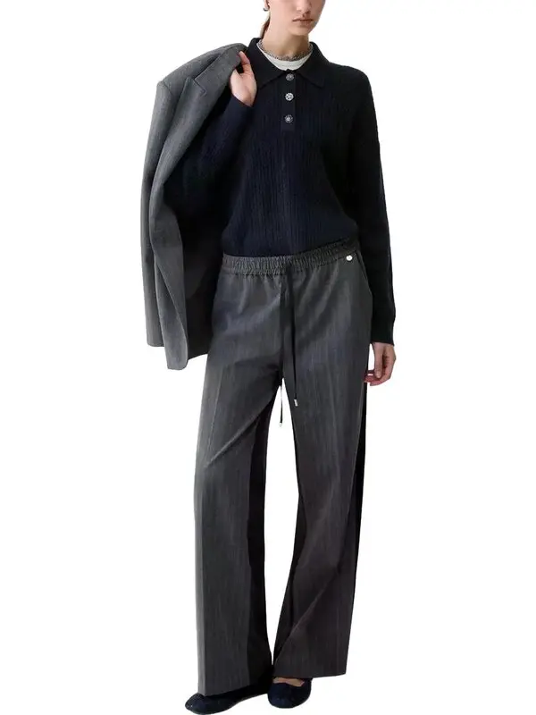 Liu Jo Knit Polo With Jewel Buttons - Blue