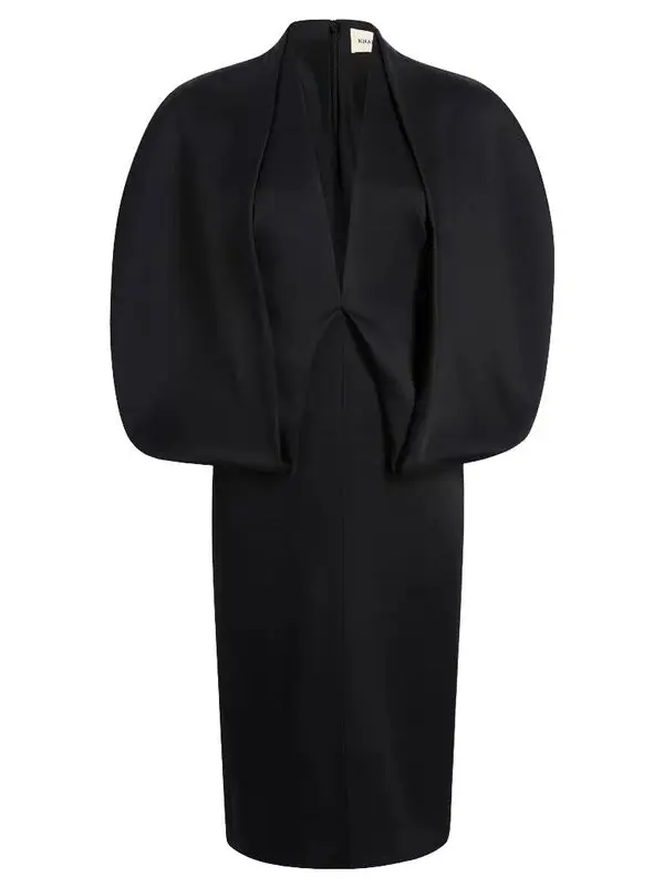 Khaite Dakota Dress In Bonded Crepe Satin - Black
