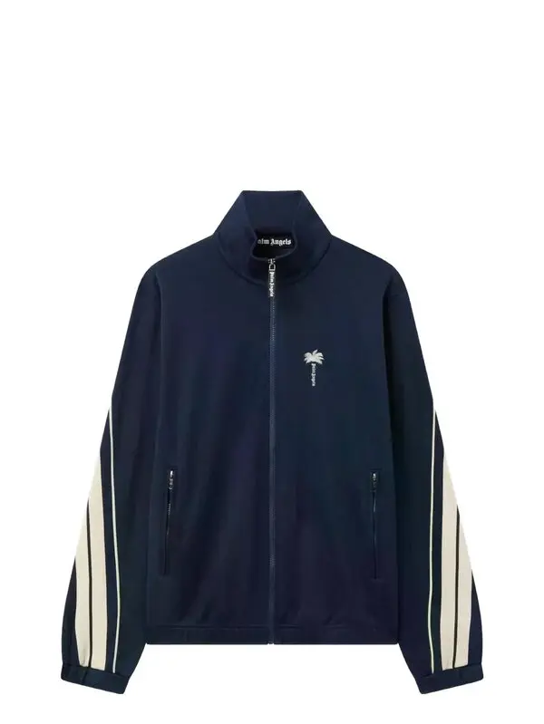 Palm Angels Palm Tree Striped Track Jacket - Blue