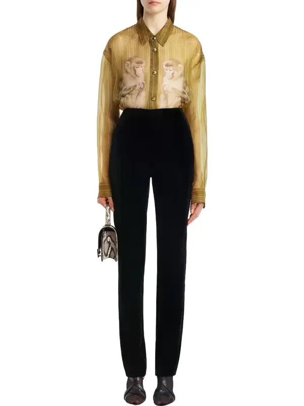 Khaite Ryden Velvet Trousers - Black