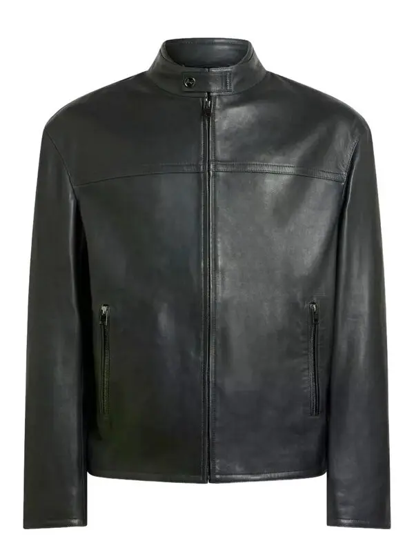 Etro Nappa Leather Biker Jacket - Black