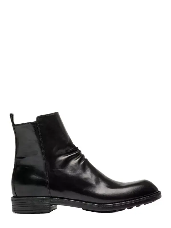 Officine Creative Diary Leather Ankle Boots - Black
