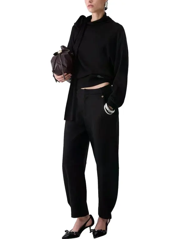 Liu Jo Logo-embellished Scarf-detail Sweatshirt - Black