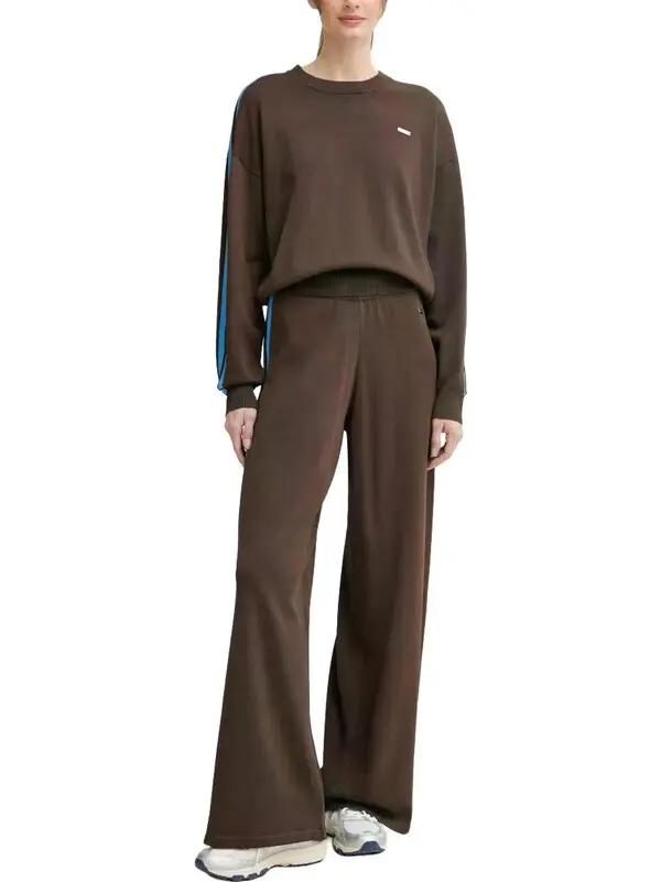 P.E Nation Retreat Side-stripe Wide Leg Track Pants - Brown