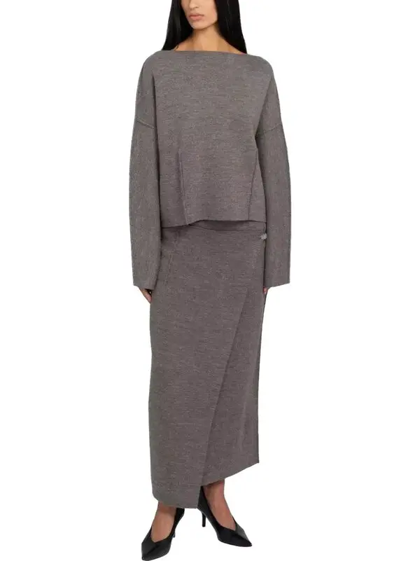 LAUREN MANOOGIAN Blanket Long Skirt - Grey