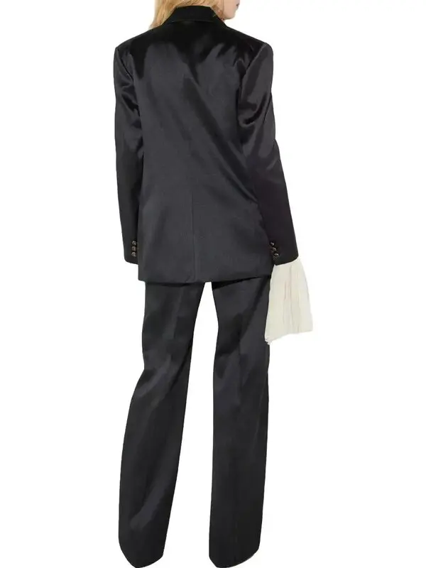 Elisabetta Franchi Gazar And Satin Trousers - Black