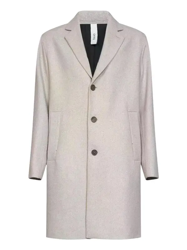 HEVO Cassano Single-breasted Wool-blend Coat - Neutrals