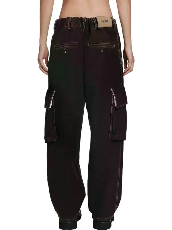 UMA WANG Paxton Cargo Pants With Contrast Stitching - Brown