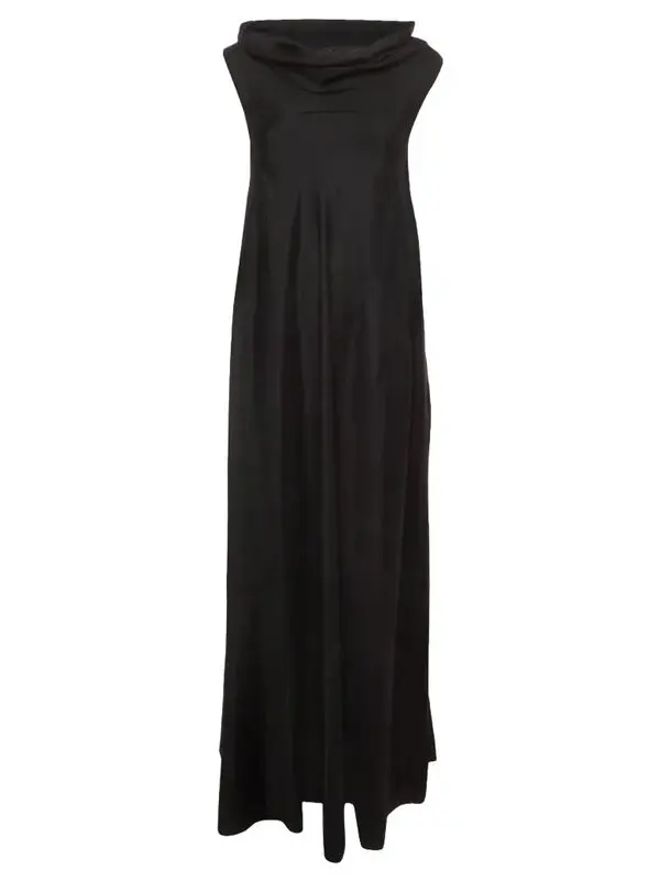 THE ROW Cowl Neck Sleeveless Maxi Dress - Black