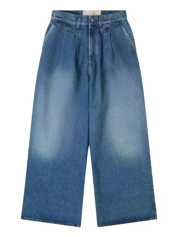 ERL Pleated Wide-leg Jeans - Blue