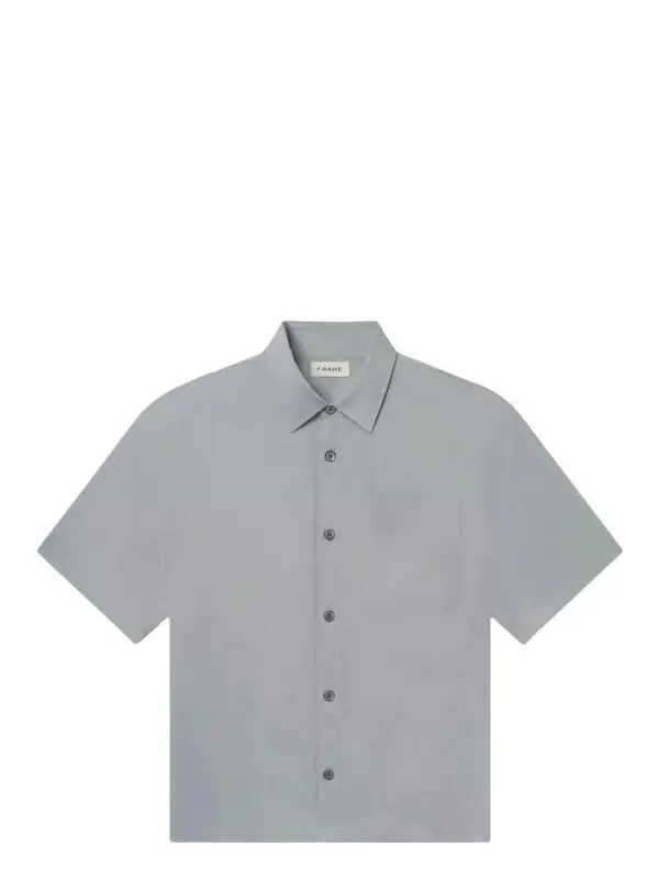 FRAME Short-sleeved Chest-pocket Shirt - Grey