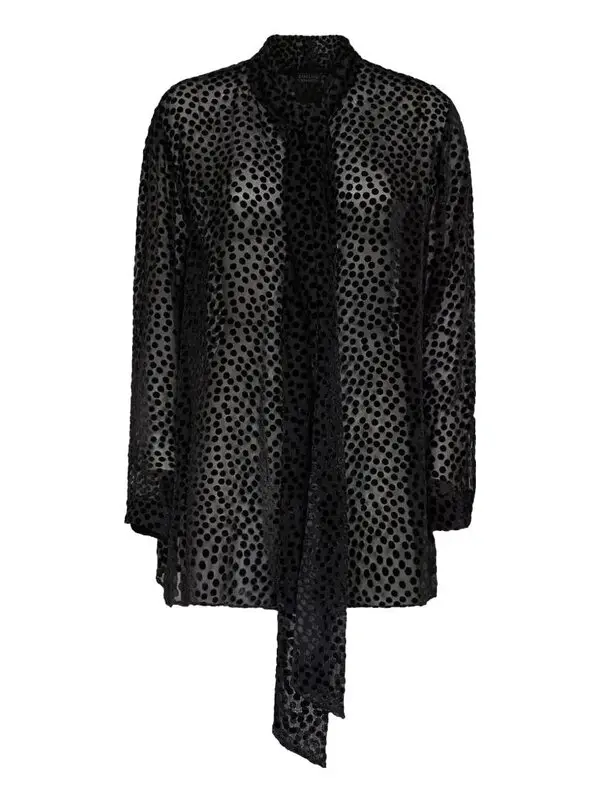 GIANLUCA CAPANNOLO Polka-dot Sheer Shirt - Black