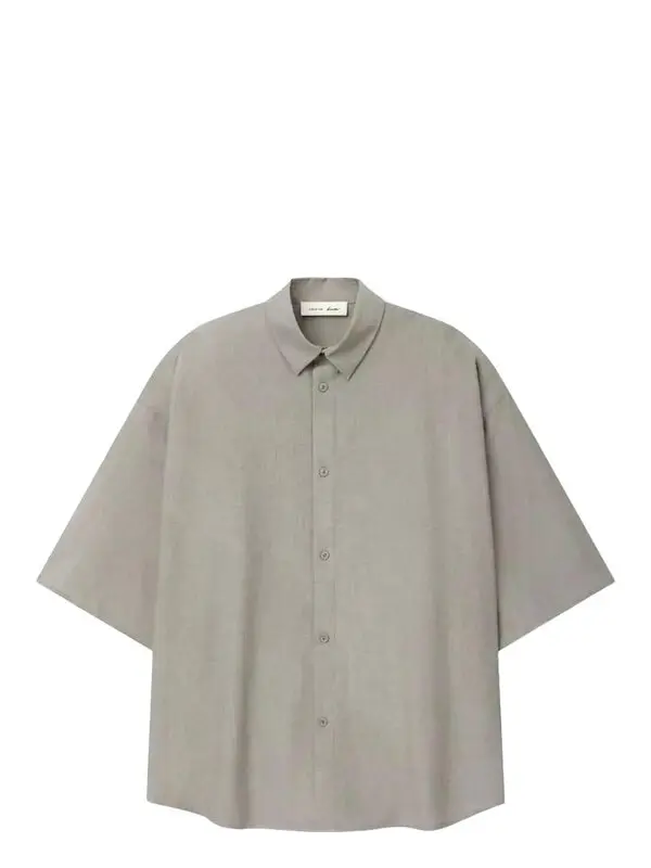 Fear Of God Silk-blend 3/4 Sleeve Button-up Shirt - Grey
