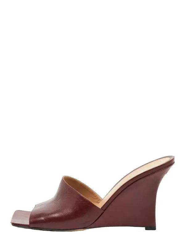 Bottega Veneta Square-toe Wedge Sandals - Red