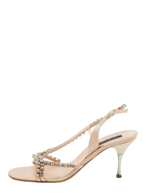 SERGIO ROSSI Crystal-embellished Slingback Sandals - Neutrals