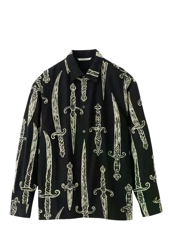 A KIND OF GUISE Derbin Sword-print Long-sleeved Shirt - Black