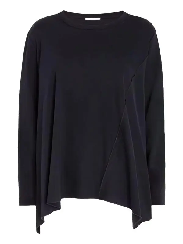 High Asymmetric Long-sleeved T-shirt - Blue