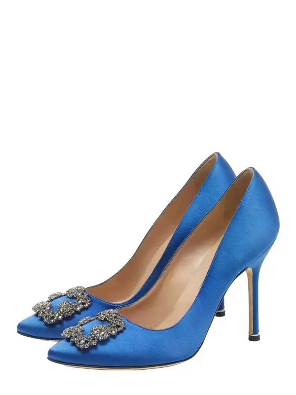 Manolo Blahnik Hangisi Buckle Pumps - Blue