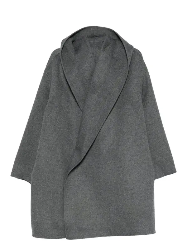 TOTEME Oversized Hooded Shawl Lapel Coat - Grey