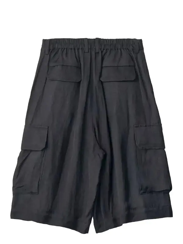 SSSTEIN Cargo Shorts With Elasticated Waistband - Black