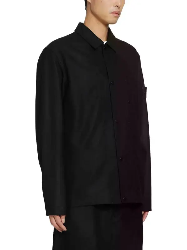 Stone Island Logo-patch Button-up Shirt - Black