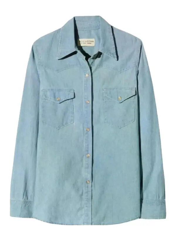 NILI LOTAN Travis Chambray Shirt - Blue