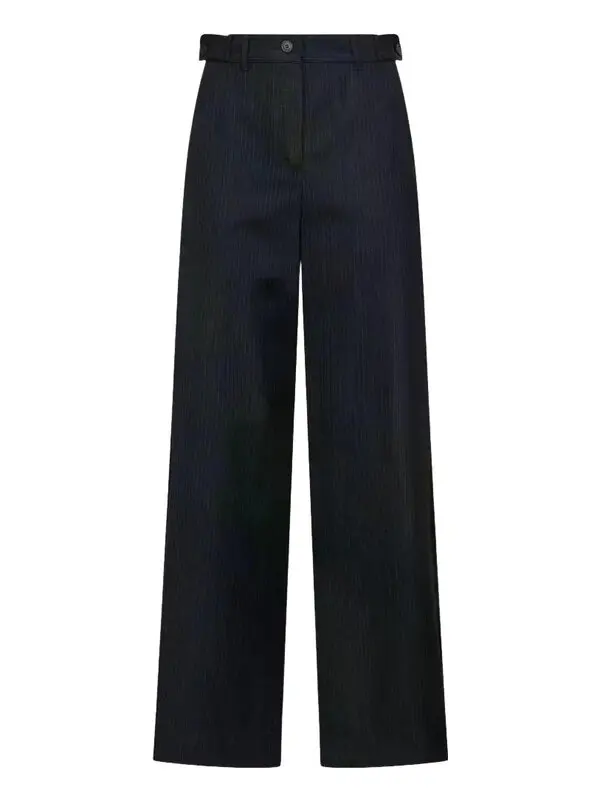 Max Mara High-waisted Pinstriped Gabardine Trousers - Blue