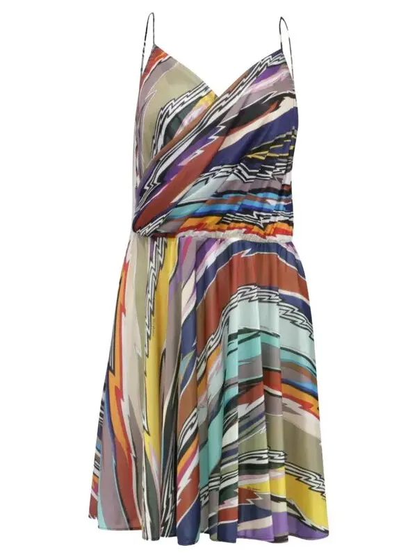 Missoni Printed Spaghetti-strap V-neck Dress - Blue