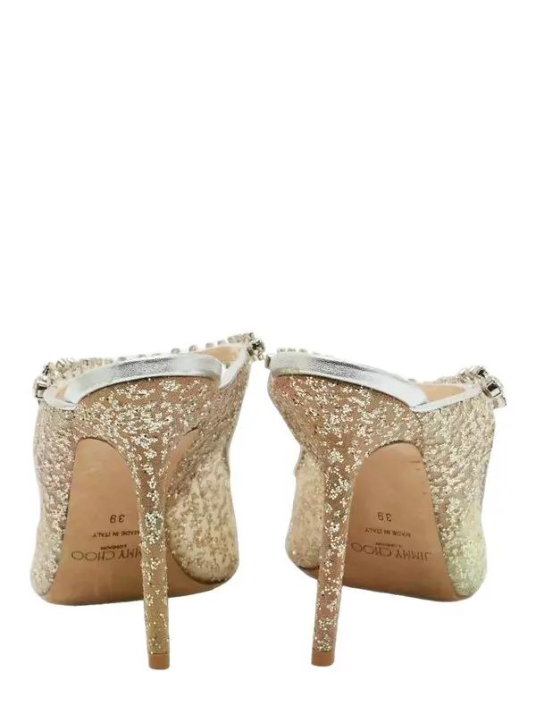 JIMMY CHOO Bing Crystal-embellished Mules - Neutrals