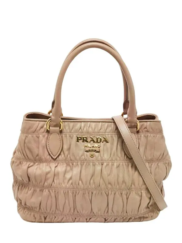 Prada Gaufre Leather Tote Bag - Neutrals